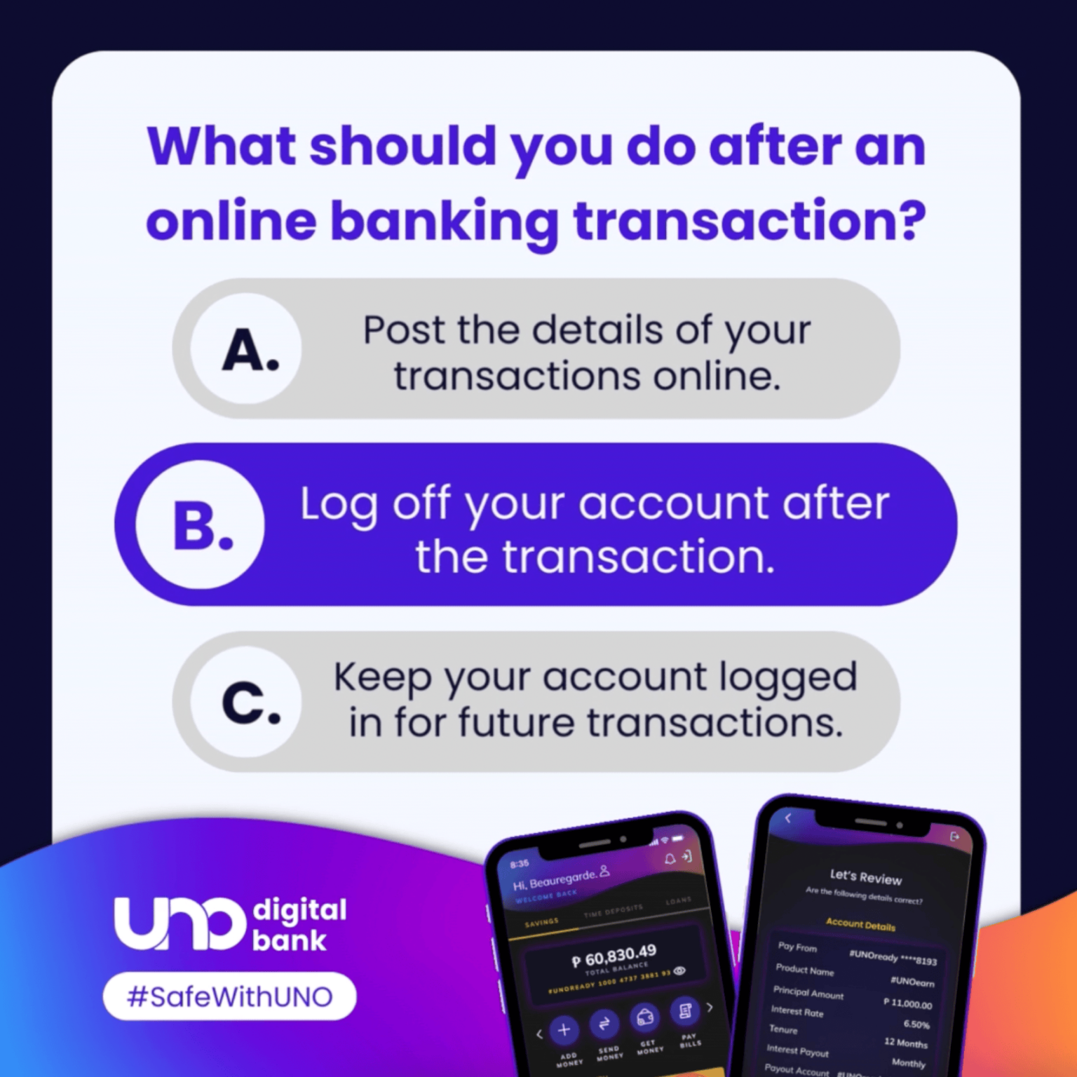 Logging Off - UNOBank
