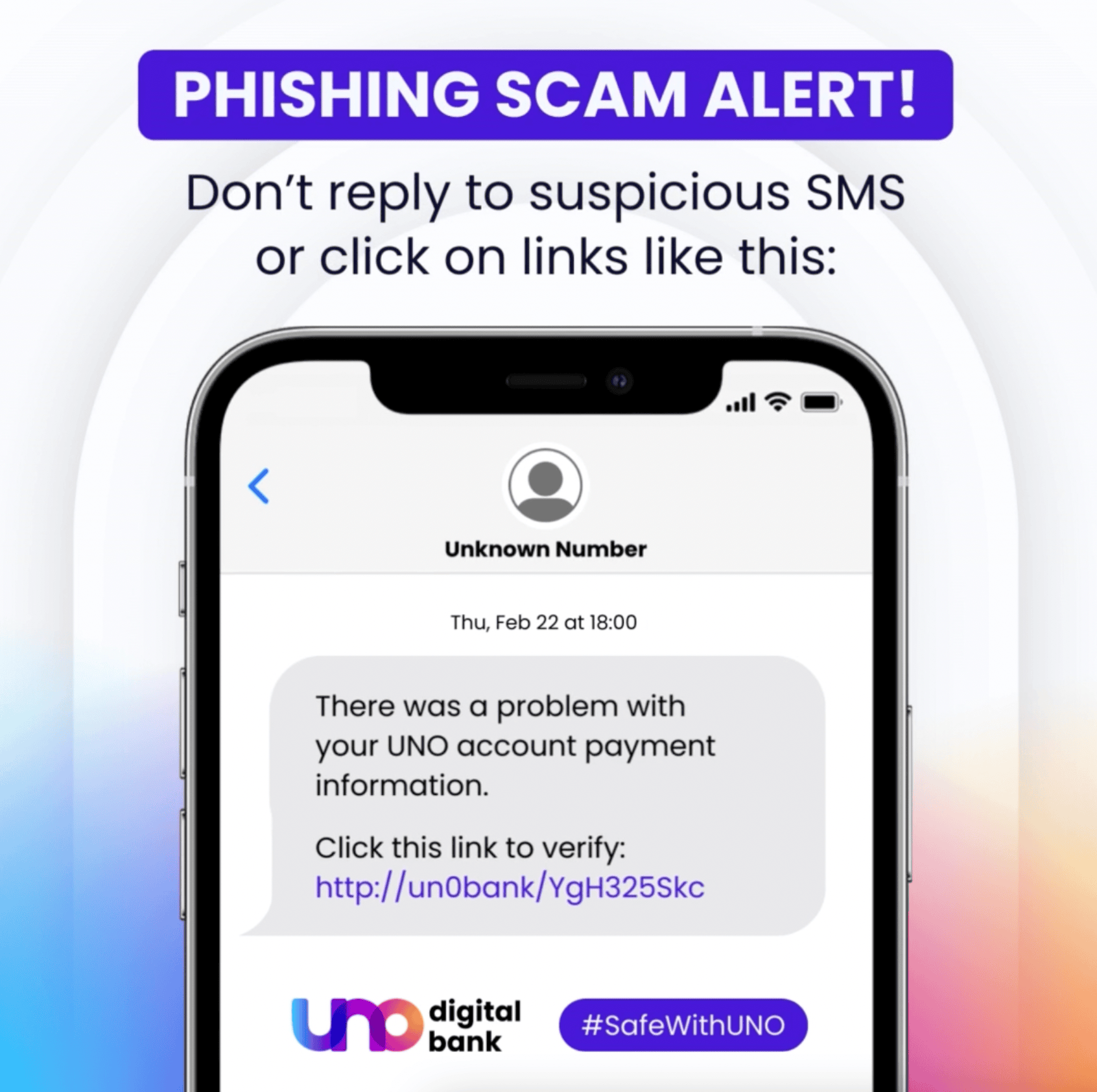 Phishing SMS - UNOBank